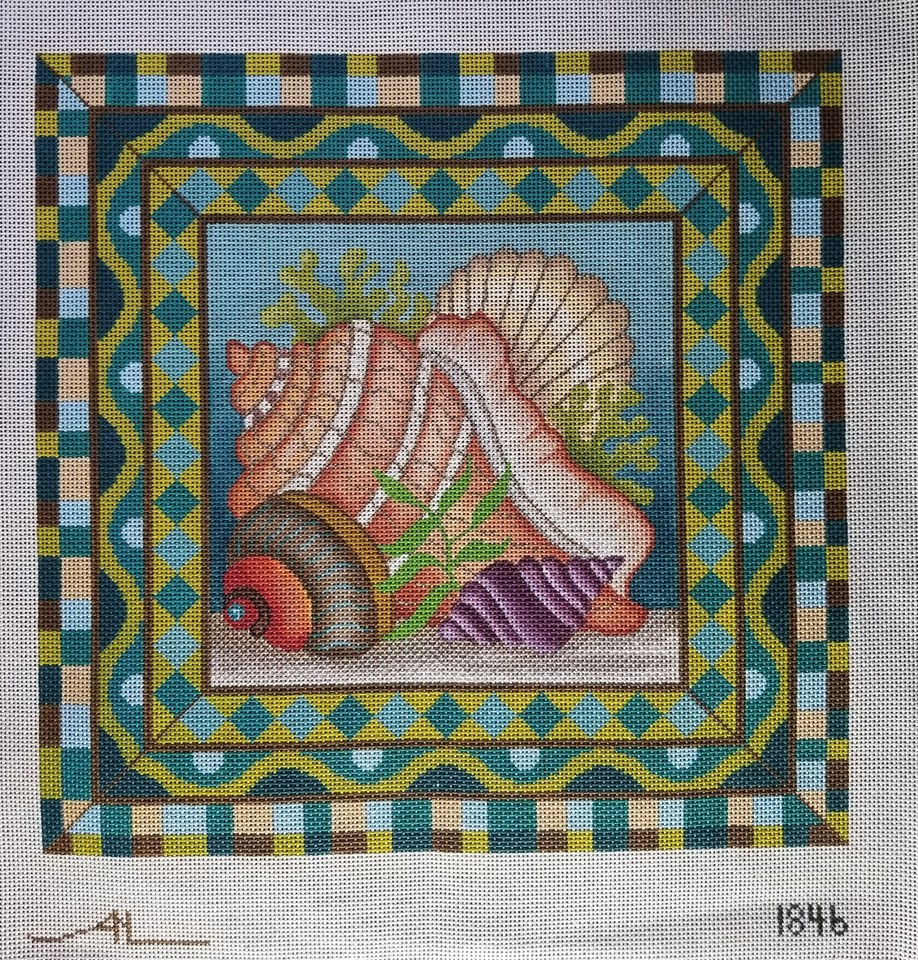 2x HP Needlepoint 13ct ALICE PETERSON Shells & Coral/AMANDA LAWFORD ...