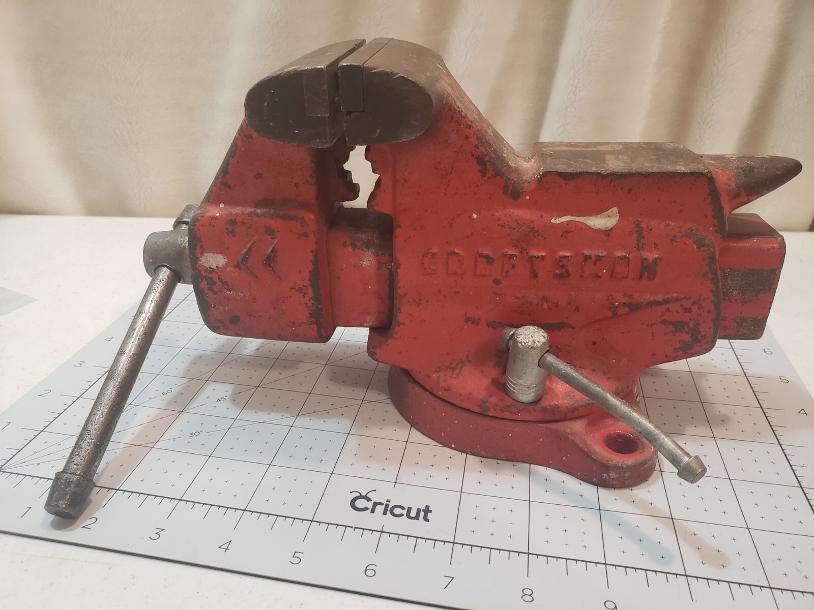 Vintage Craftsman Bench Vise 506-51800 - 3 1/2" Jaw Swivel Base USA All ...