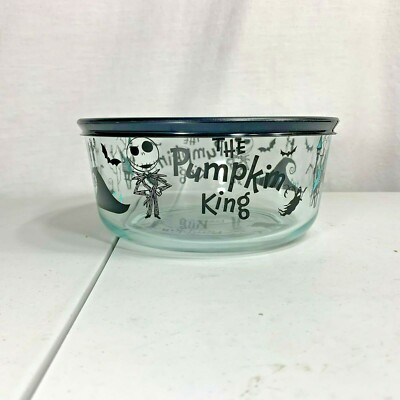 Nightmare Before Christmas Pyrex 7 cup Bowl Lid Pumpkin King Jack ...