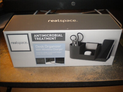Realspace Desk Organizer With Wireless Charger With Antimicrobial Treatment NEW | eBay