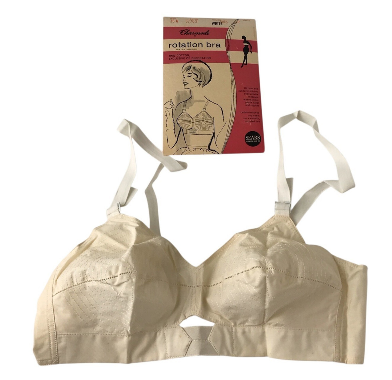 Sears Charmode Rotation Bra 36A New Vintage 50s 60s W… - Gem
