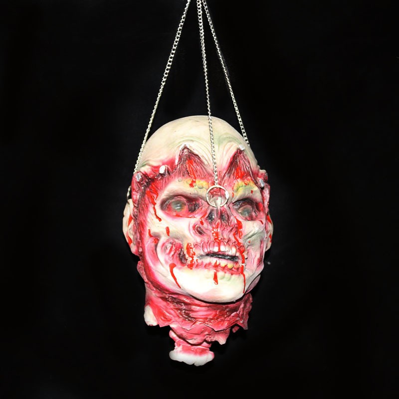Halloween Decoration Hanging Severed Head Party Bloody Gory Zombie Prop ...