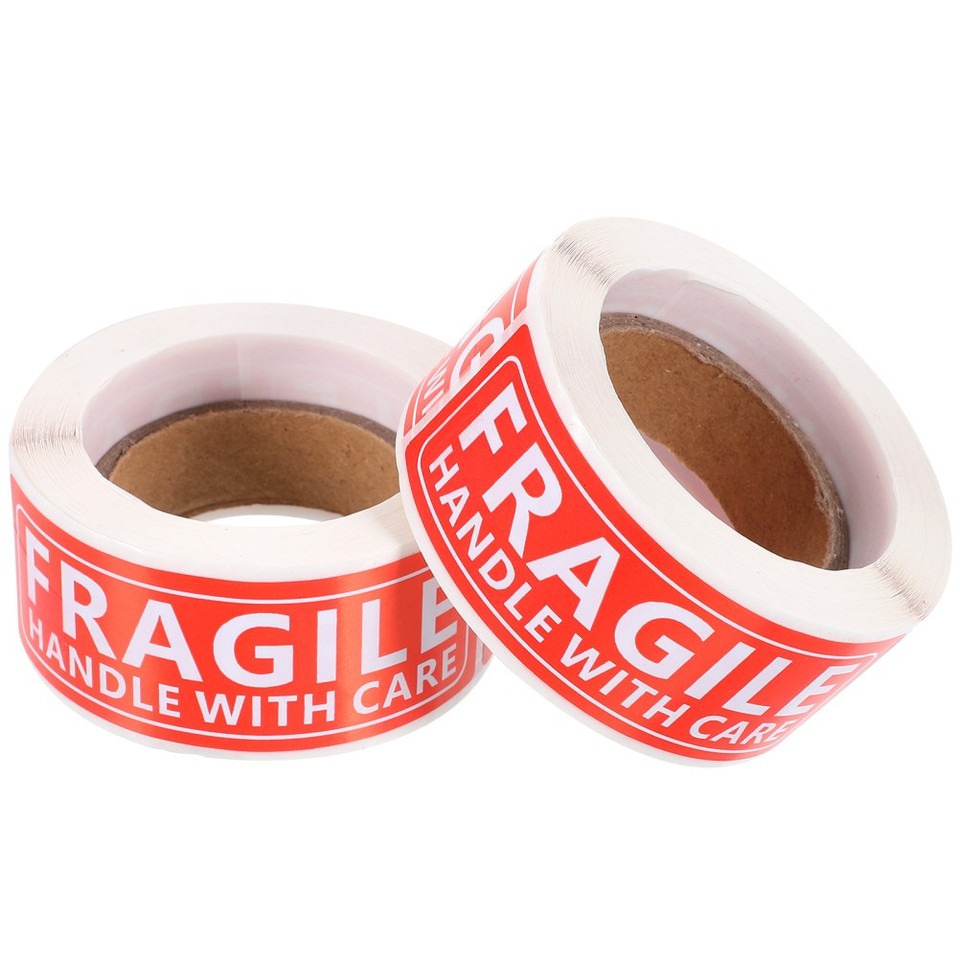 2 Rolls Stickers Fragile Label for Luggage Warning Adhesive Sign | eBay ...