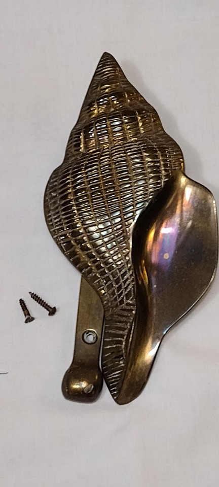 Vintage MCM Solid Brass Shell Door Knocker Coastal Beach Ocean USA | eBay