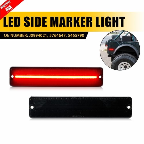 Smoked Red Rear Fender Side Marker Light For Jeep Cherokee CJ5/6/7 J10 ...
