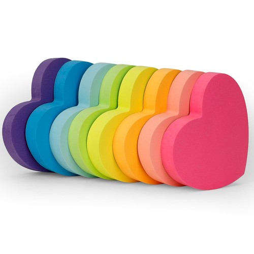 8Pcs Heart Sticky Notes 800 Sheets 3x3 inch Self-Stick Note Pads for ...