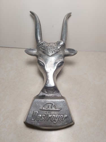 VINTAGE DESTROYER BOOT JACK CAST ALUMINUM LONGHORN STEER METAL 10" TALL NICE | eBay