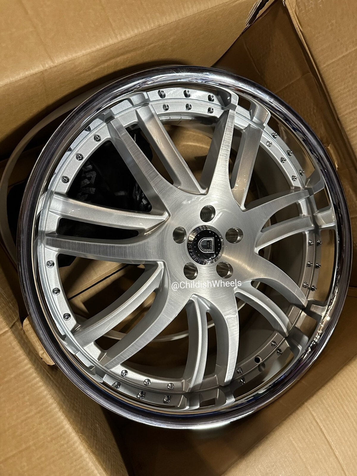 24" Inch 24x9 Silver Brushed Lexani Profile 5x114.3 5x4.5 Wheels Rims ...