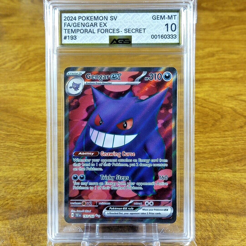 Pokemon SV Temporal Forces Gengar EX 193/162 AGS Gem-MT 10 Holo Secret ...