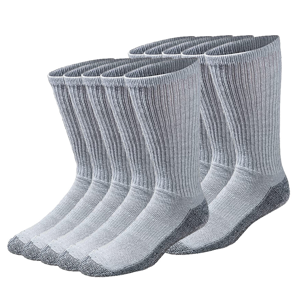 Mens Industrial Crew Boot Work Socks Grey/Ash Thick Heavy Duty Hiking 6 ...