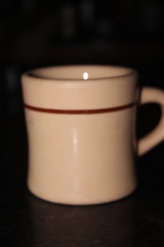 Walker China Restaurant Ware Heavy Cup Tan Brown Stripe Vintage Mark OH ...