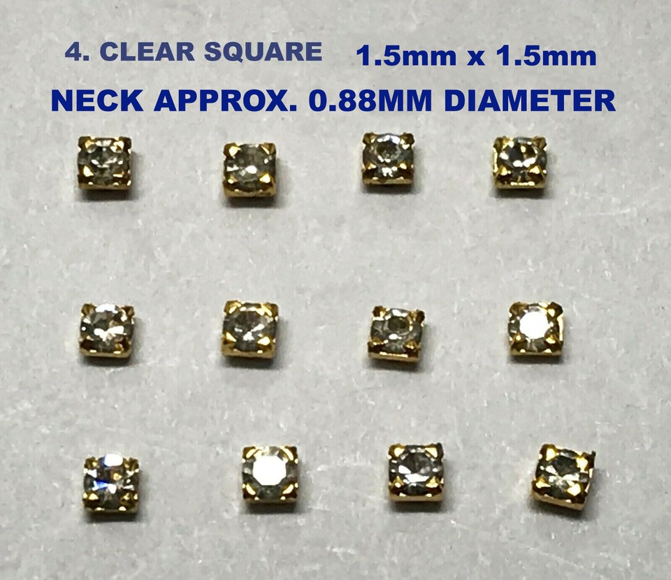 Watch Dial Hour Markers Numbers Numerals RED BLUE STONES Round Square ...