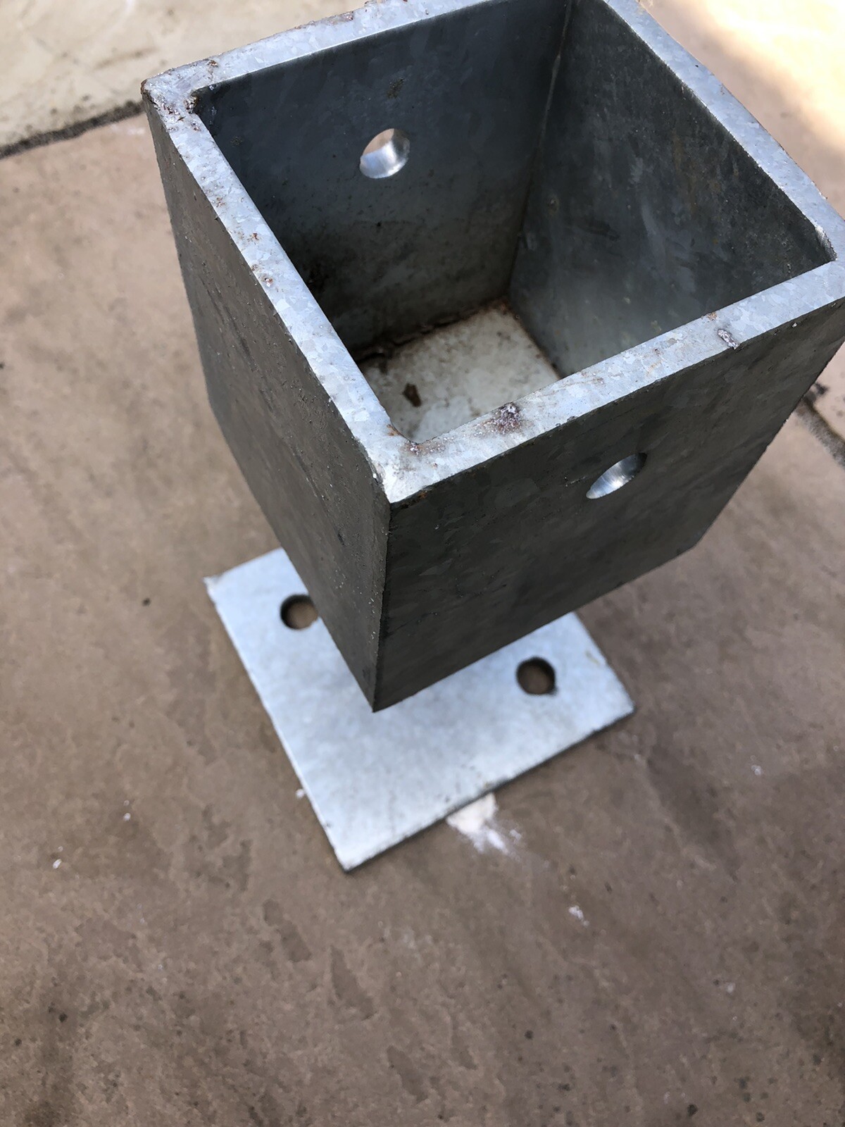 Galvanized Post Cup, Shoe for Wooden Post 100mm 150mm Base Plate | eBay UK