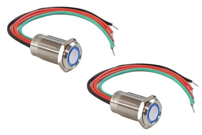 2pcs 19mm Smart Touch Button Blue Halo LED Sensor Dimmer Light Switch ...