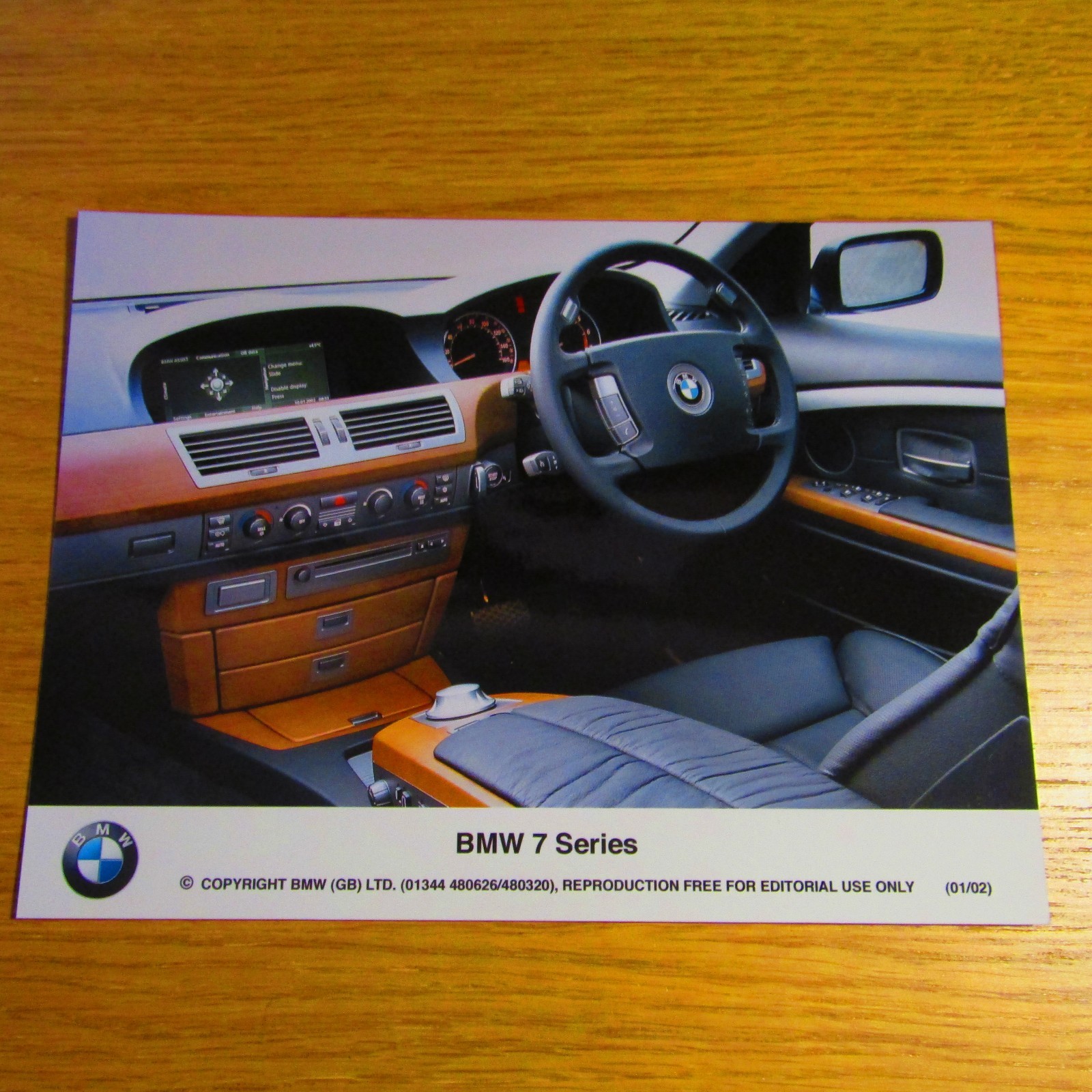 BMW E65 7 Series RHD Interior Black Leather Comfort Seats 8"x6" Press ...