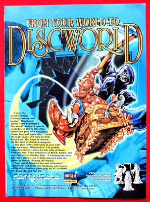 RARE! 1995 From Your World To DISCWORLD CD Video Game - Promo PRINT AD ...