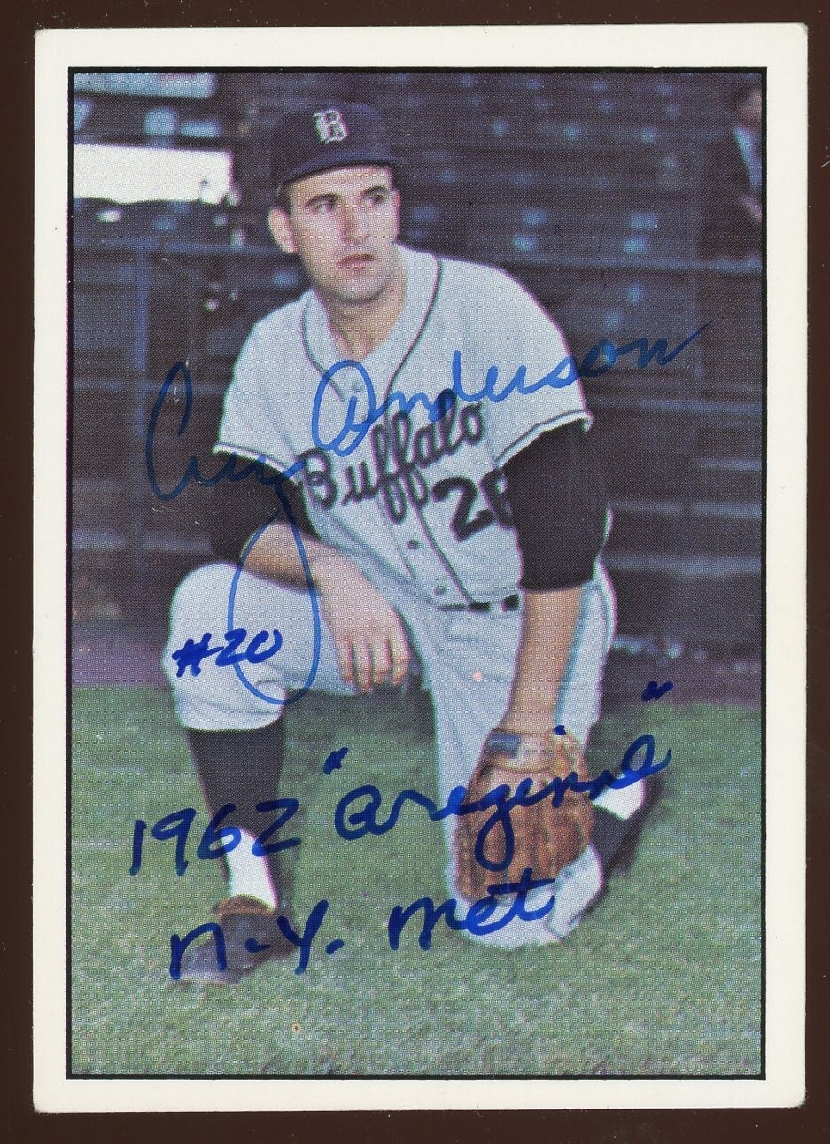1979 TCMA CRAIG ANDERSON Signed Card autograph AUTO METS | eBay