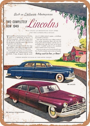 METAL SIGN - 1949 Lincoln Sport Sedan Lincoln Cosmopolitan Town Sedan ...