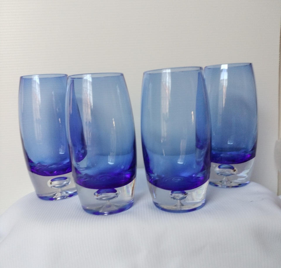 4 Kosno Block Crystal Cobalt Blue Suspended Bubble On Heavy Bottom ...