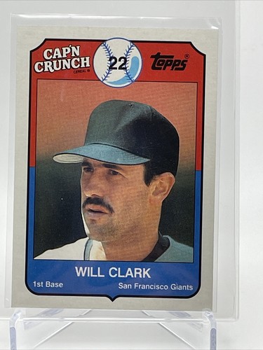 1989 Topps Cap'n Crunch Will Clark Baseball Card #19 Mint FREE SHIPPING ...