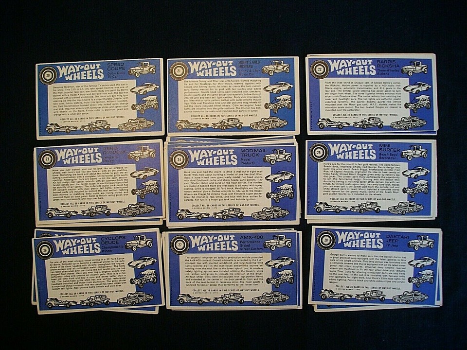1970 Topps WAY OUT WHEELS cards QUANTITY U PICK READ DESCRIPTION BEFORE ...