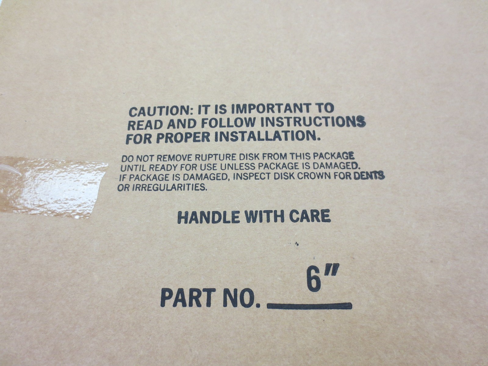 6" BS&B RUPTURE DISK 14 PSIG, 316 SS TYPE JRS | eBay