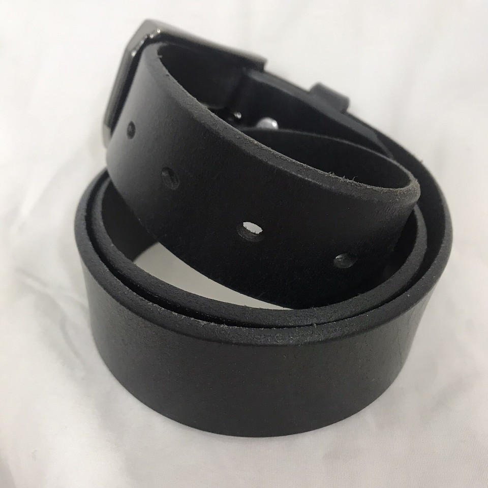 Levi's Men's 38MM Wide Beveled Edge Black Leather Bridle Belt Size ...