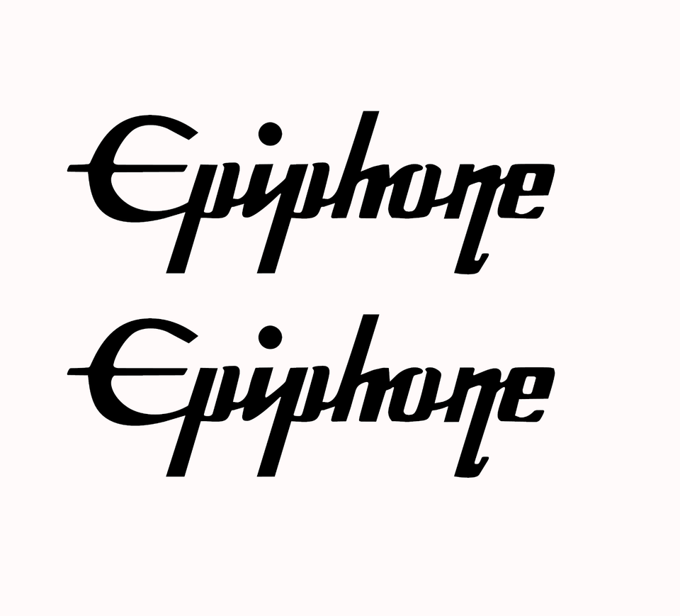 Pair Epiphone Guitar Logo 6" Wide White Vinyl Decal Sticker | eBay