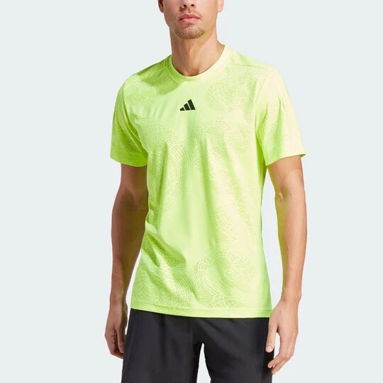 adidas Mens AEROREADY FreeLift Pro Tennis Tee Lucid Lemon Size Small ...