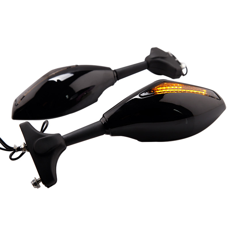 Motorcycle Racing Mirrors LED Turn Signals For Yamaha FZR 1000 YZF600 ...