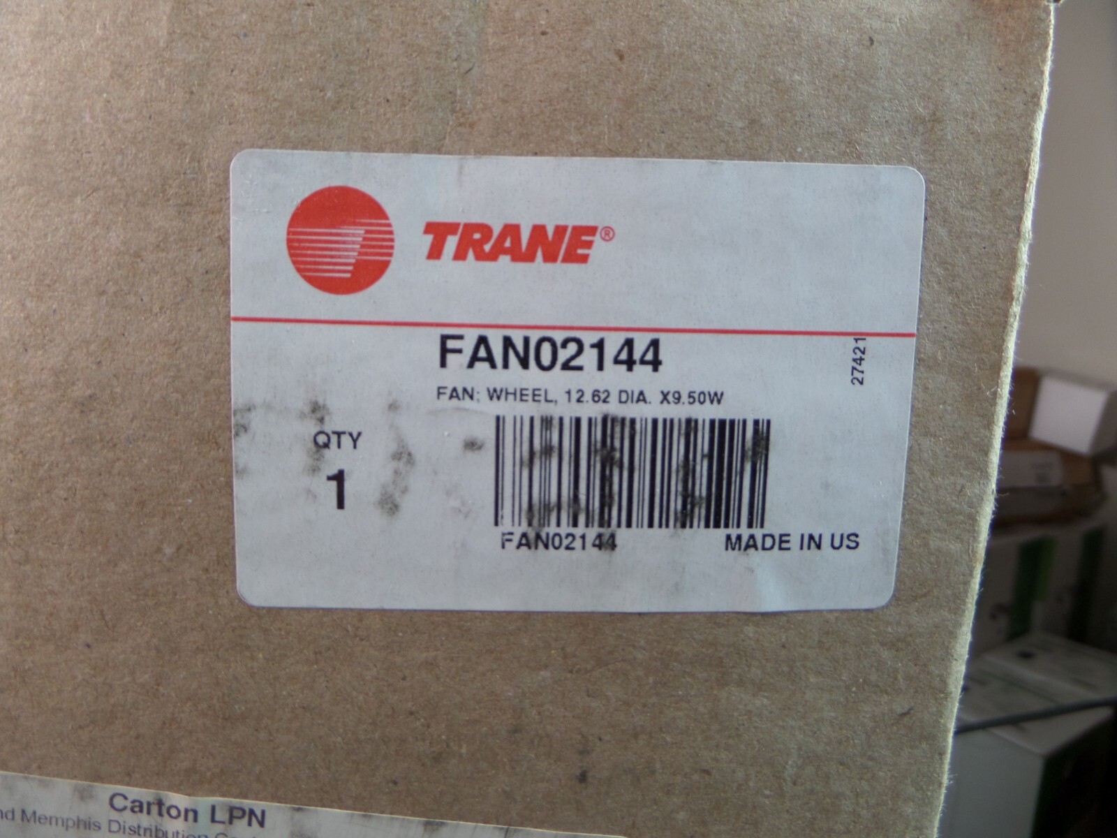 TRANE FAN WHEEL FAN 0214412.62 DIAX9.50W | eBay