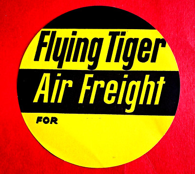 FLYING TIGERS AIRLINE Baggage Label Sticker Air Freight 4 3/4in ...