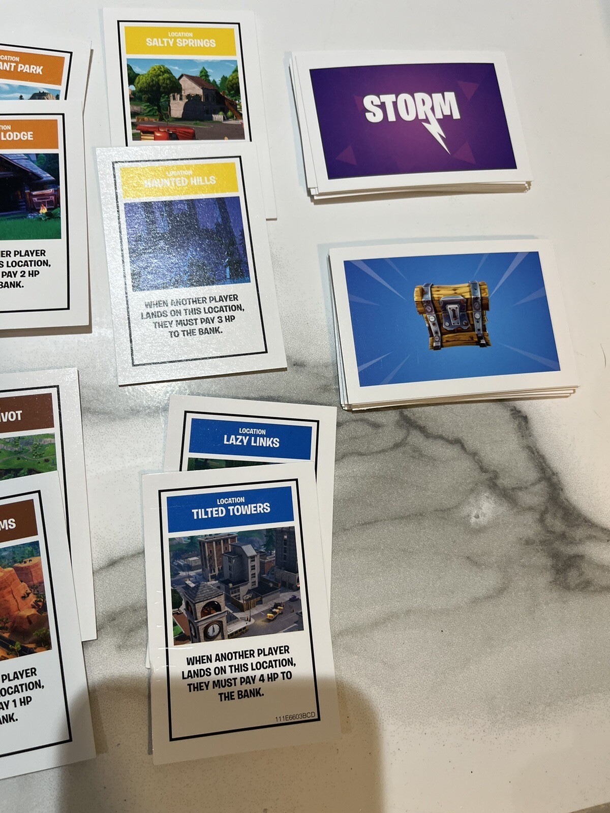 FORTNIGHT Monopoly Game Play Replacement Pieces Storm Cards Loot Chest ...