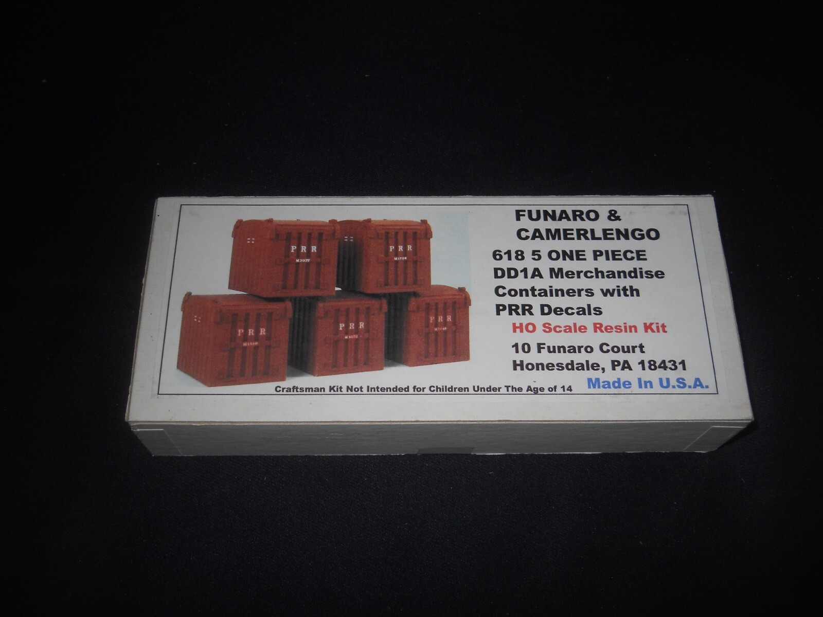 HO Funaro & Camerlengo (5) One Piece PRR DD1A Merchandise Containers w ...