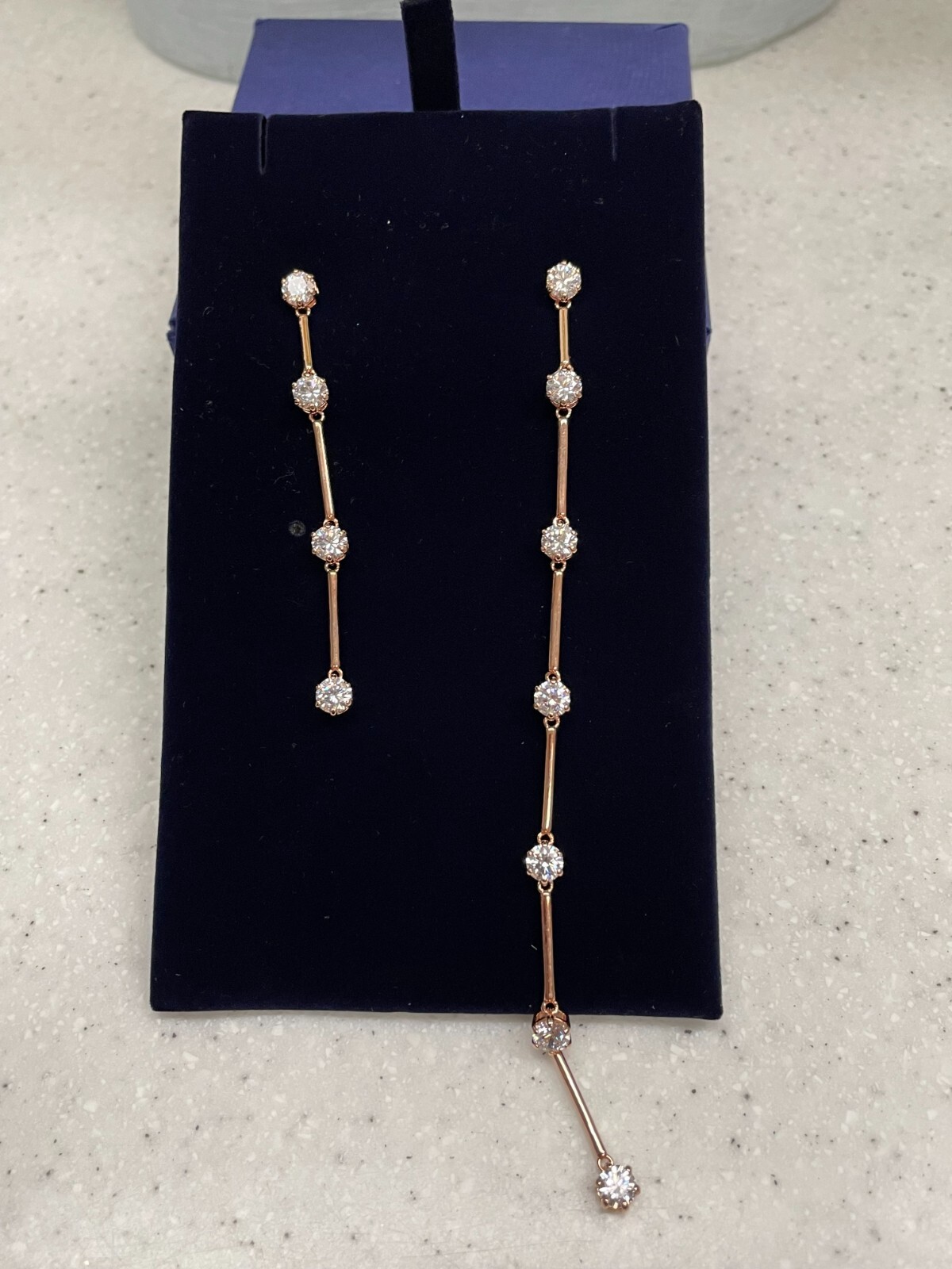 100 Authentic Swarovski Rose Gold White Crystal Constella Earrings ...