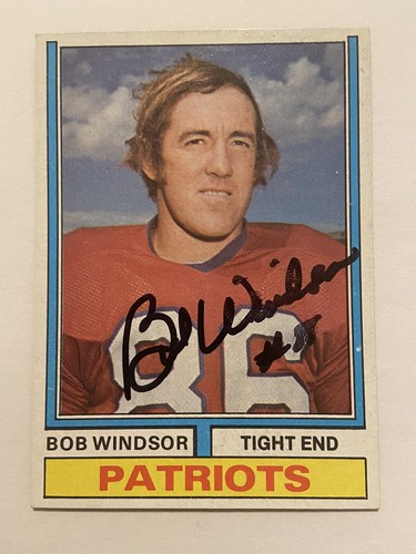 BOB WINDSOR Signed 1974 Topps #49 NE Patriots Kentucky Wildcats ...