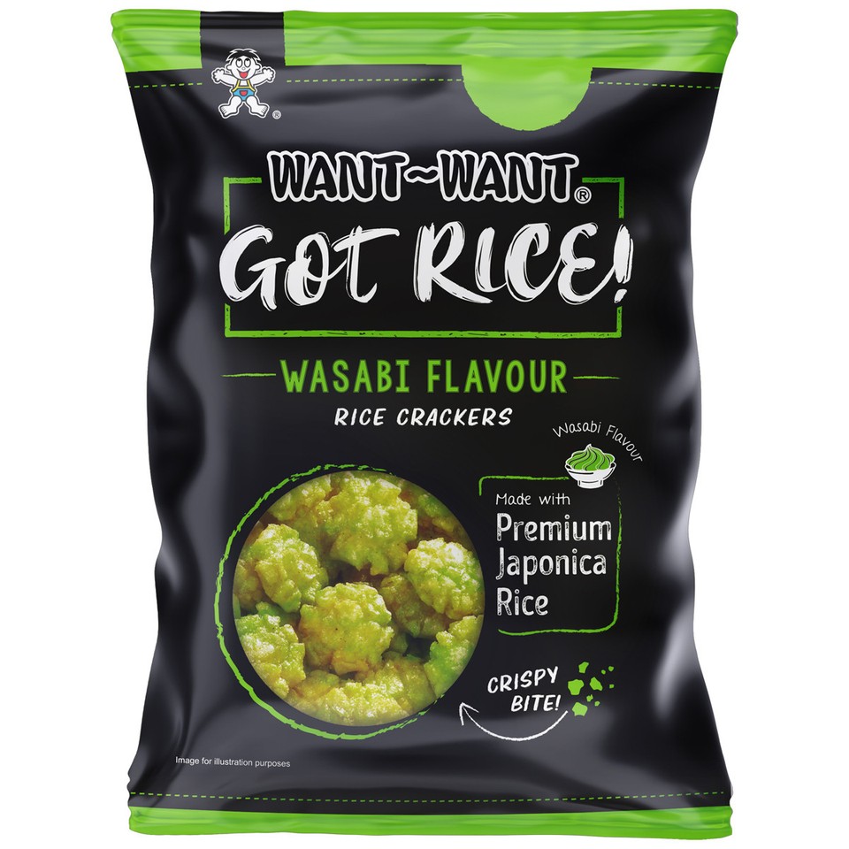 Want Want Wasabi Flavorur Crisps Japonica Rice Reiscracker 85g | eBay.de