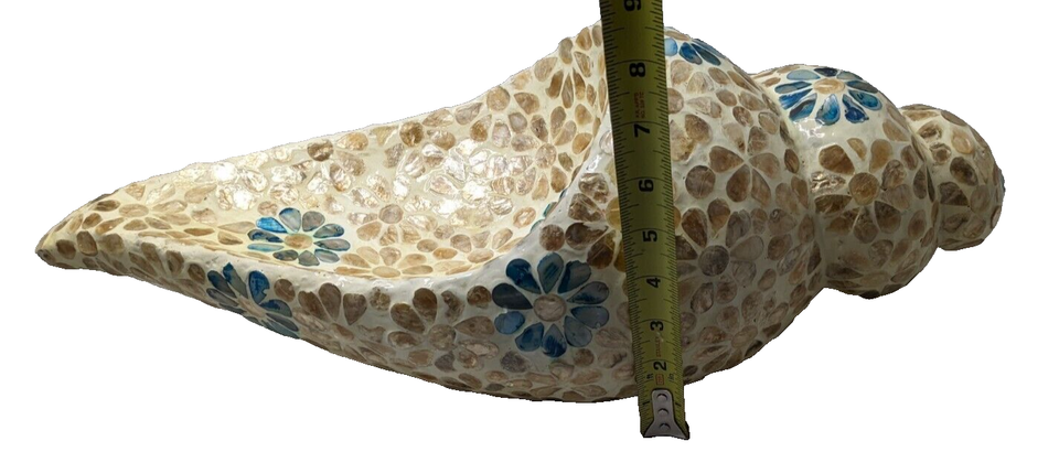Large Handmade Capiz Shell Mosaic Seashell Coastal Beach Decor Blue ...
