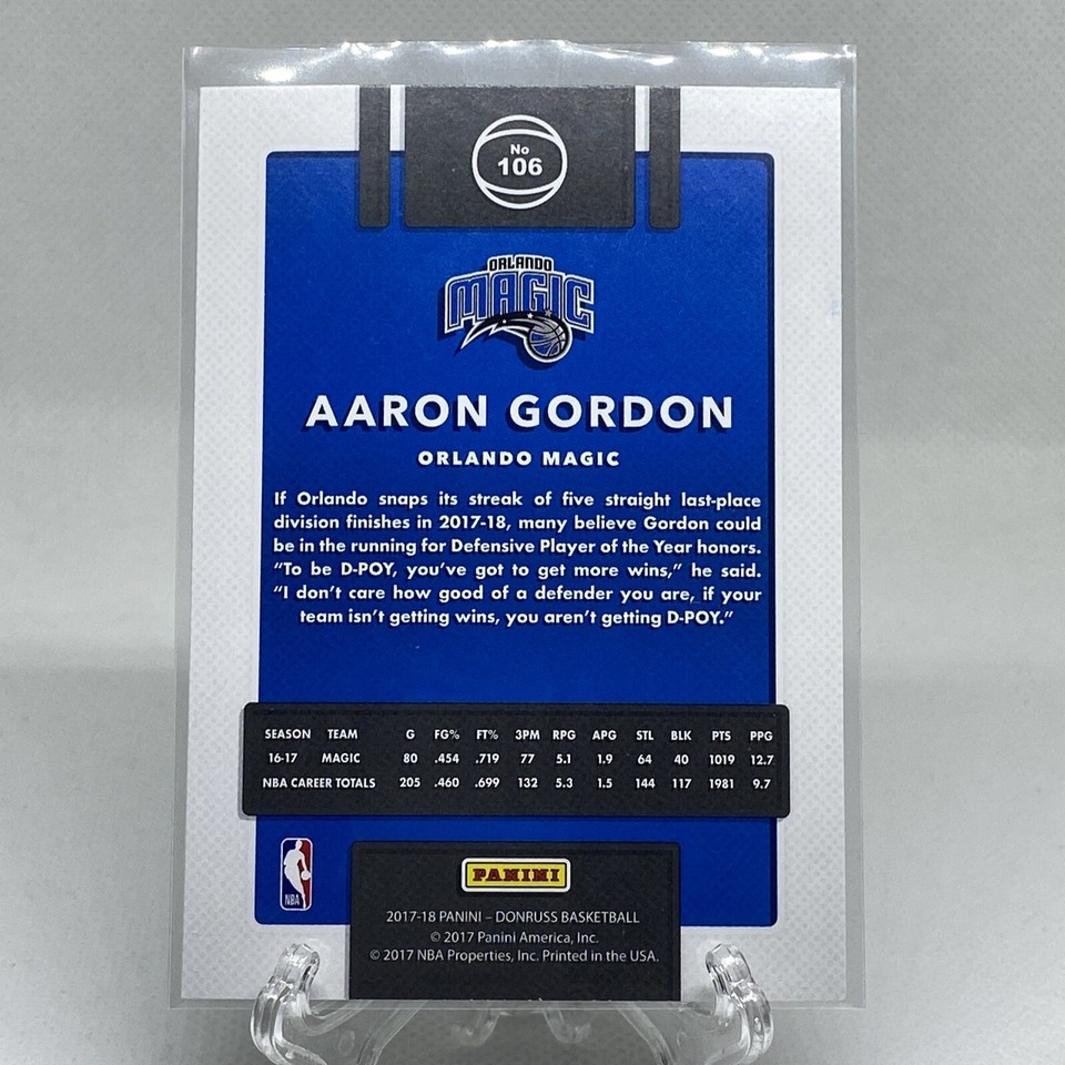 2017-18 Donruss #106 Aaron Gordon MAGIC | eBay
