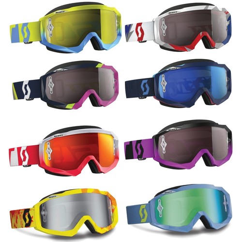 SCOTT MX HUSTLE MOTOCROSS GOGGLES with CHROME MIRROR LENS bike mtb tear ...
