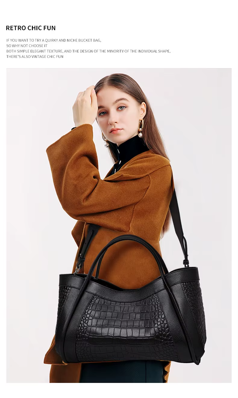 Luxury Crocodile Pattern Leather Handbag – Super Large Capacity ...