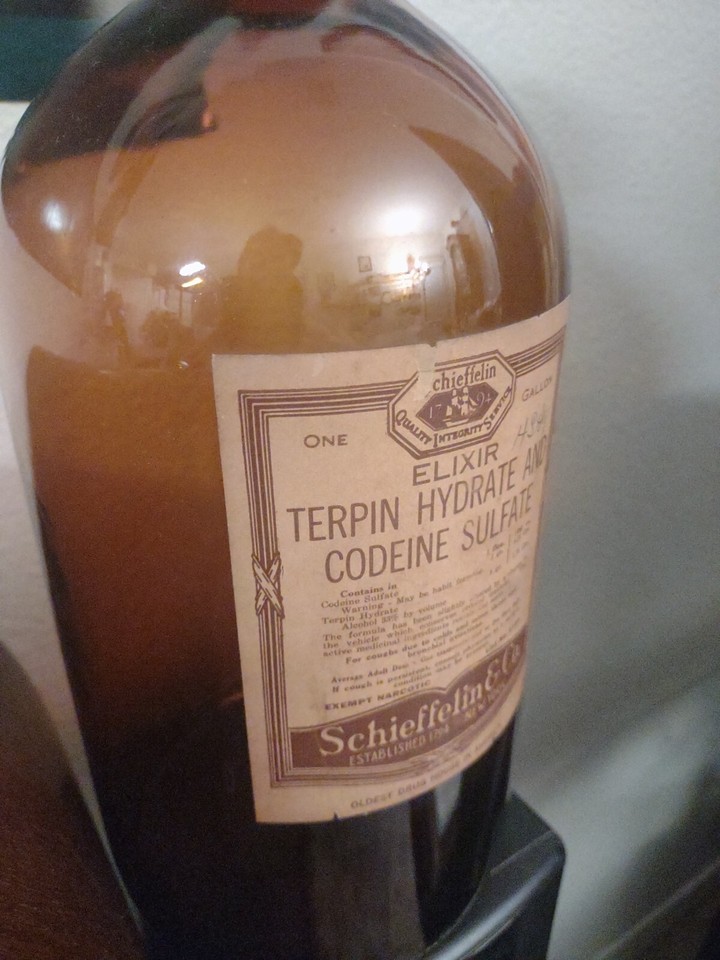 Codeine Sulphate Empty Glass Gallon Medicine Bottle Schieffelin ...