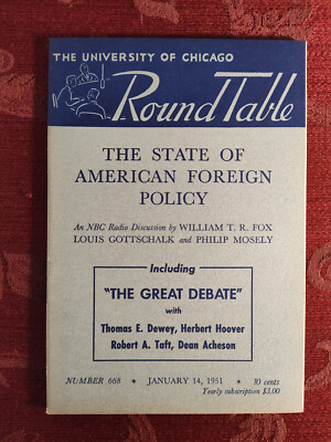 CHICAGO ROUND TABLE January 14 1951 Thomas E Dewey Herbert Hoover ...