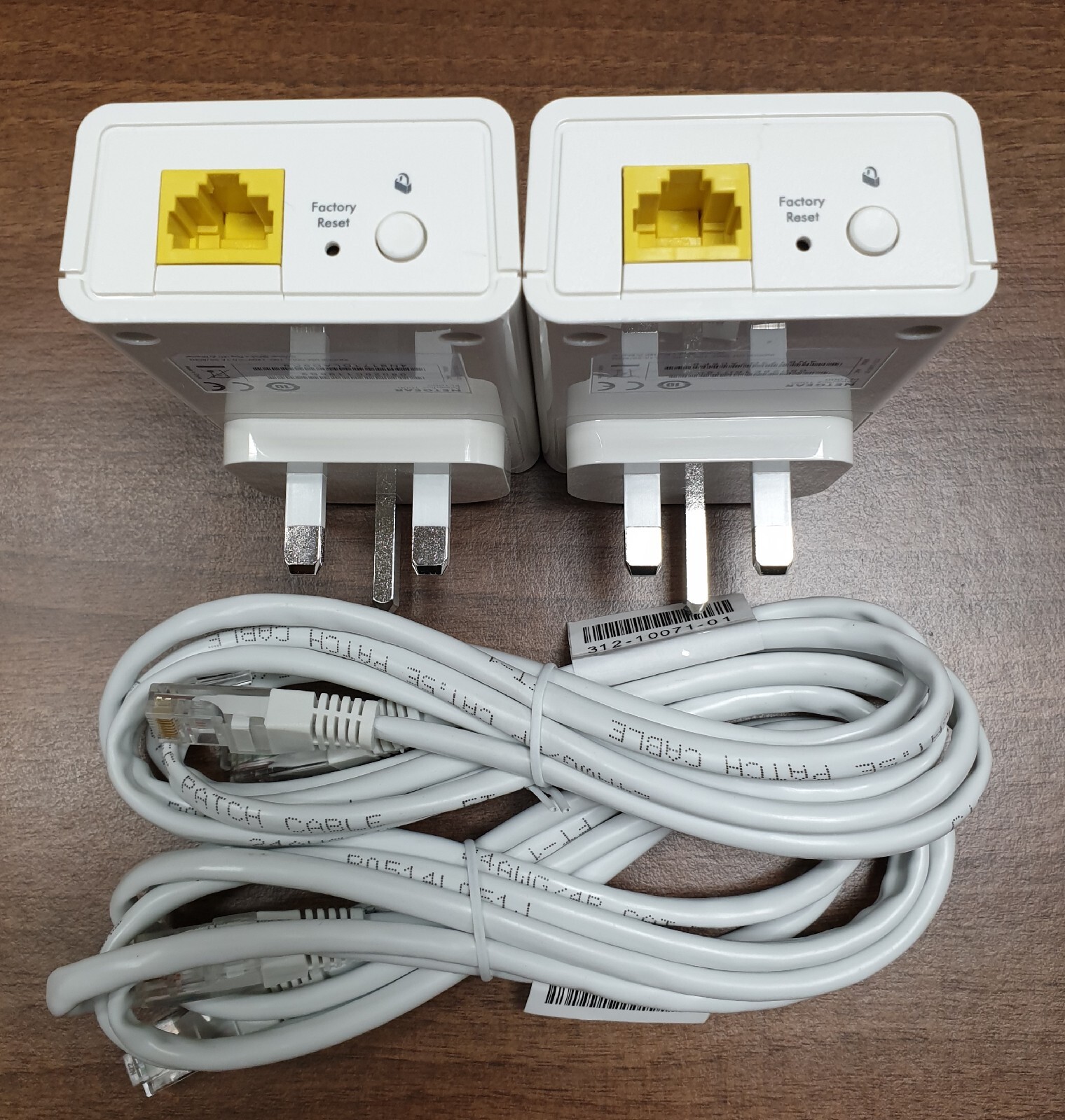 2 x Netgear PL1000 Powerline Adapters AV1000 PL1000-100UKS Gigabit ...