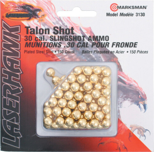 Marksman Laserhawk Talon Shot 3130 30 caliber slingshot ammo. Plated ...