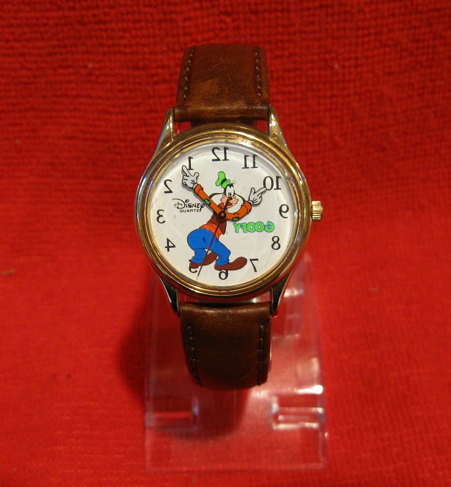 DISNEY BACKWARD GOOFY WATCH by TIME WORKS - TESTED WORKING - READ ...