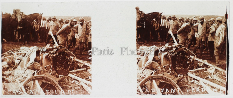 Aircraft Boche German Destroyed Big/Large Guerre WW1 Plate Glass Stereo ...