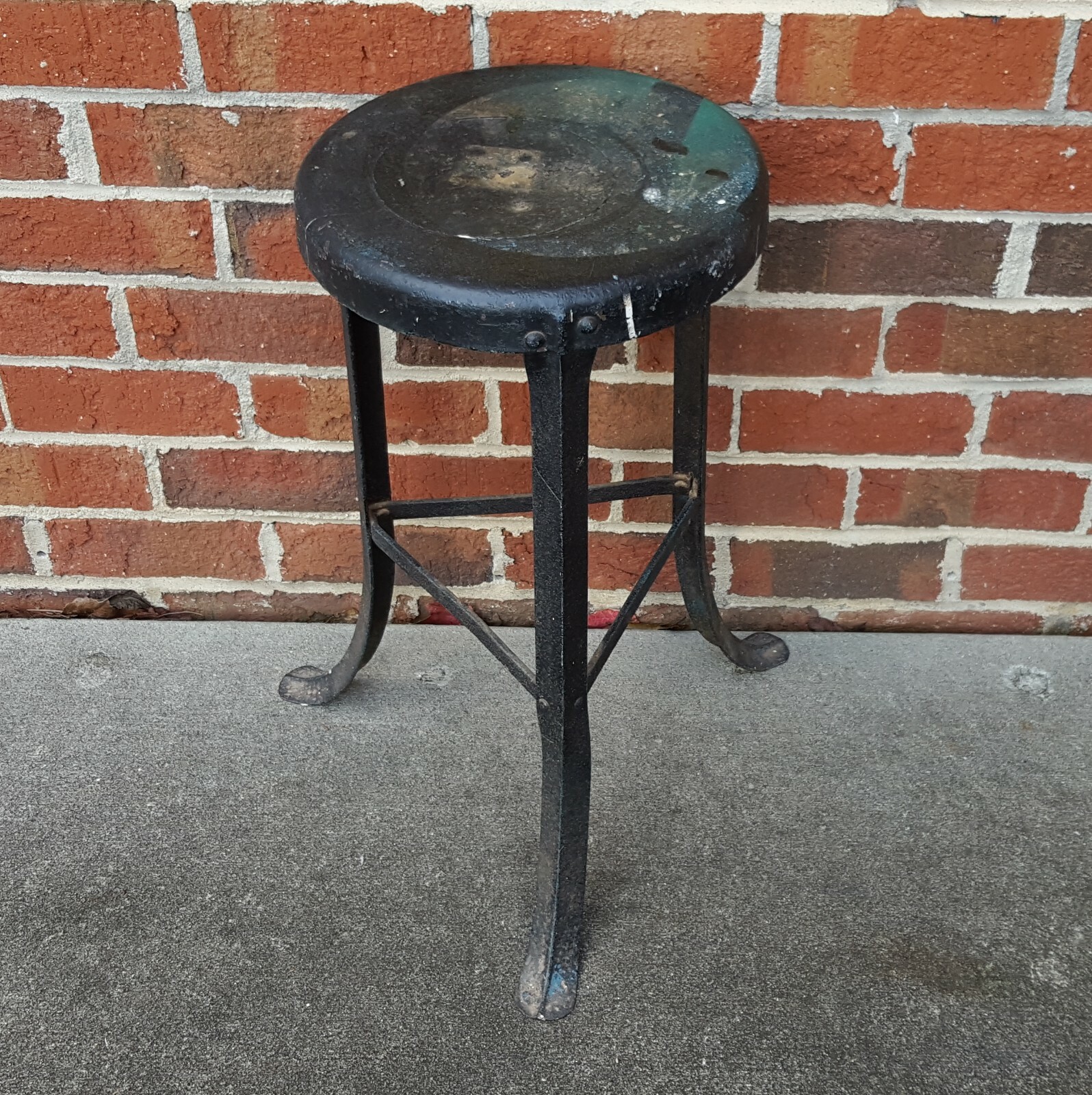 Vintage Cast Iron Black Stools Set of 3 Great Design Rough & Ready ...