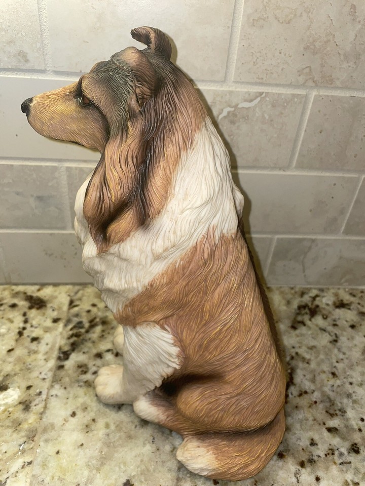Collie Or Sheltie Dog Figurine Lifelike Detailed Realistic Eyes Statue ...