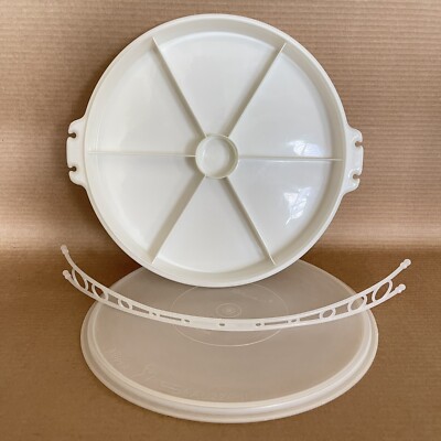 Tupperware Party Susan Vintage Divided Serving Tray Cariolier Handle ...